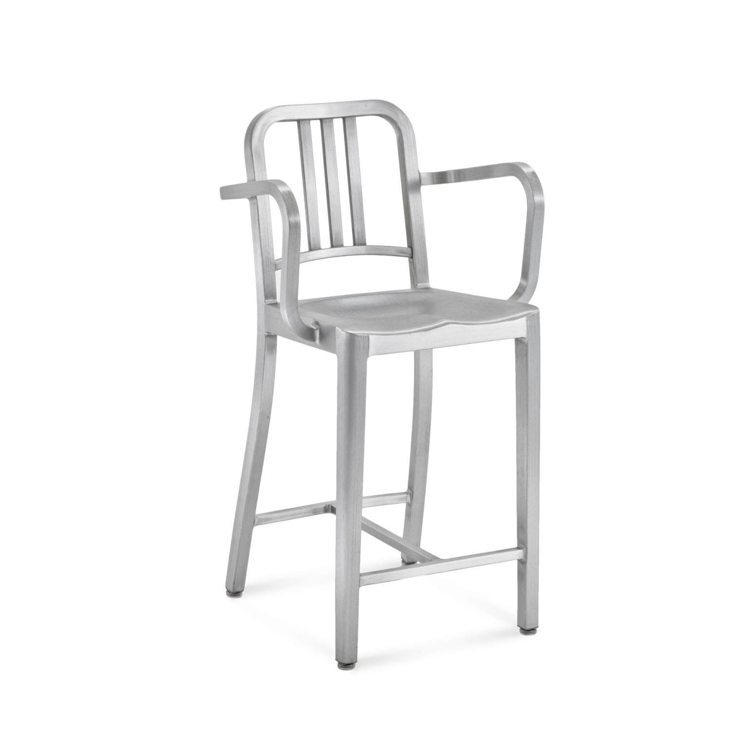 Emeco 1006 Navy Counter Stool W/ Arms | Clima Home
