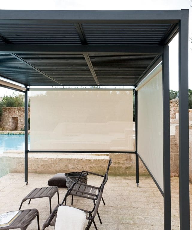 Unopiu Shibuya® Pergola Side Blinds | Clima Home